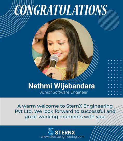 Sternx Engineering On Linkedin Congratulations To Nethmi Wijebandara The Newly Appointed