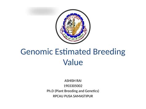 Pdf Genomic Estimated Breeding Value