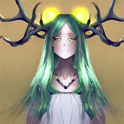 Anime Girl With Green Hair And Yellow Eyes