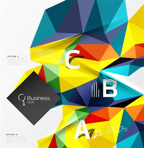 Premium Vector 3d Polygonal Object Triangles Abstract Background Vector Template Background