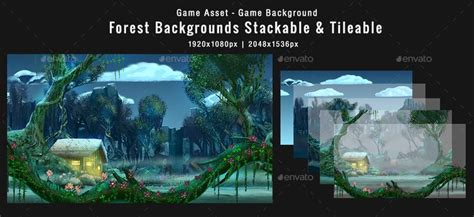 5 platformer forest game backgrounds parallax and stackable forest