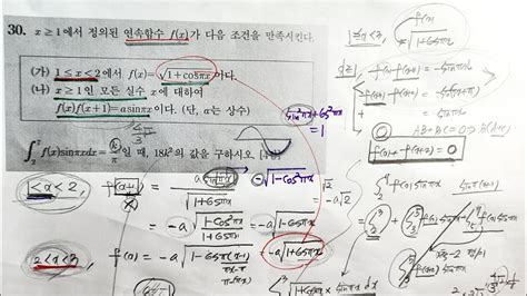 미적분 실전심화 함수의 주기성과 정적분 삼각함수 그래프의 특징과 정적분 Youtube