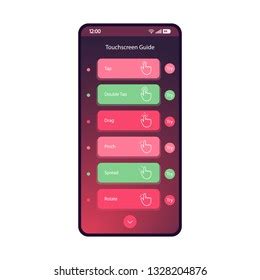 Touchscreen Guide Mobile Interface Vector Template Stock Vector Royalty Free