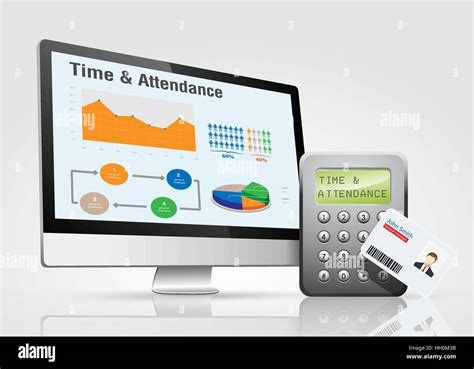 Access Control System Time And Attendance Management Stock Vector