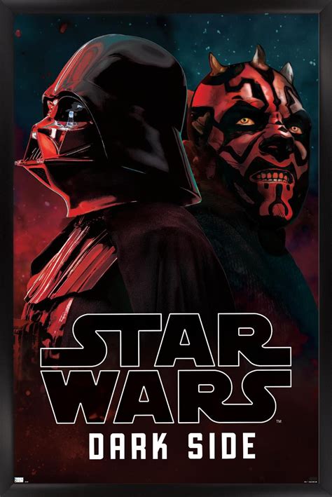 Star Wars Saga Vader And Maul Dark Side Wall Poster 14725 X 22375 Framed
