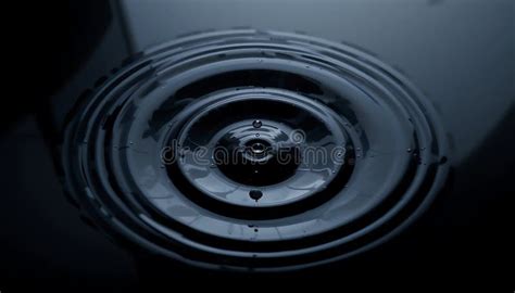 Abstract Dark Liquid Ripple Effect Concentric Circles Oil Drop Stock Illustration