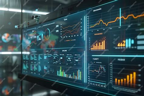 Financial Data Analysis Display On A Large Screen Premium Ai Generated Image