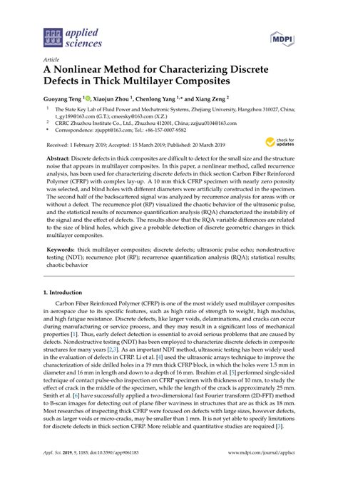 Pdf A Nonlinear Method For Characterizing Discrete Defects In Thick Multilayer Composites