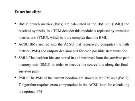 High Speed Low Power Viterbi Decoder Design For Tcm Decoders Ppt