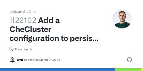 Add A Checluster Configuration To Persist Workspaces Home · Issue