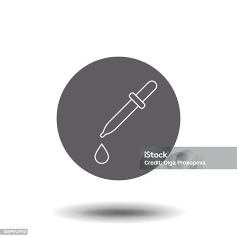 스포이드 아이콘입니다 얇은 선 컬렉션 개요 벡터 일러스트 레이 션에서에서 회색 배경에 유행 현대 평면 선형 벡터 스포이드 아이콘 건강 진단에 대한 스톡 벡터 아트 및 기타