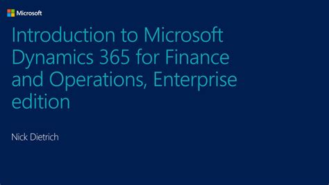 PPT Introduction To Microsoft Dynamics For Finance And Operations Enterprise Edition