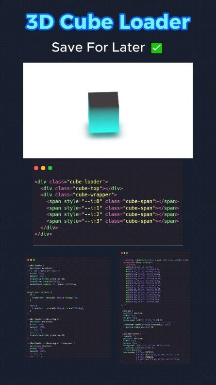 Symenticcoder 3d Cube Loader 🔄 Css Tips And Tricks Save For Later Source Code On My Github