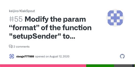 Modify The Param Format” Of The Function Setupsender To Dxormat