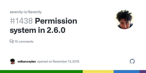 Permission System In Issue Serenity Is Serenity Github