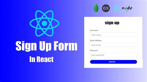 Sign Up Form Using React Js React Hooks Mongodb Express React Node