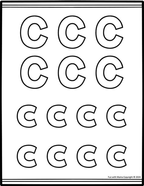 C Bubble Letter Coloring Pages [2025]