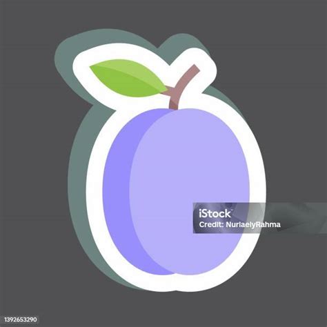 스티커 매실 과일과 야채 기호에 적합합니다 편집 가능한 간단한 디자인 디자인 템플릿 벡터 간단한 기호 그림 0명에 대한 스톡 벡터 아트 및 기타 이미지 Istock