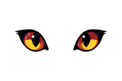 Premium Vector Cats Eyes Bright Eyes Of A Dark Cat Cartoon Style Vector