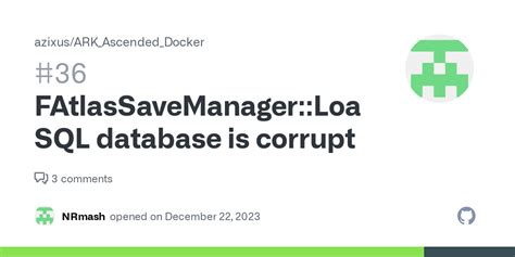 Fatlassavemanagerloadoperationsql Sql Database Is Corrupt · Issue 36 · Azixusarkascended