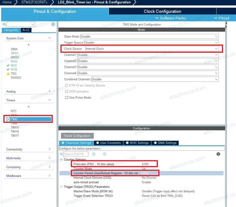 Timers Nucleo Stm32f302r8 Blink Led Examples