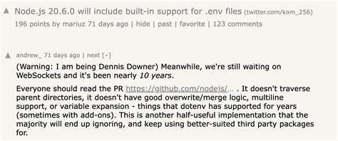 node js 20 6 0 includes built in support for env files dotenv