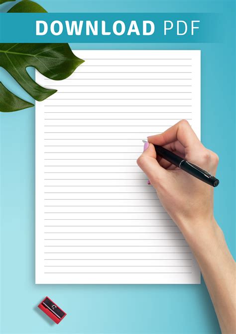 Download Printable Lined Paper Template 6mm PDF