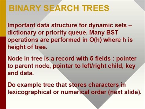Cs 200 Algorithm Analysis Binary Search Trees Important