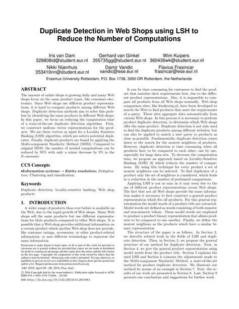 pdf duplicate detection in web shops using lsh to reduce the number of computations