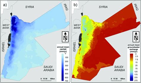 A Interpolated Mean Annual Rainfall B Estimated Mean Annual