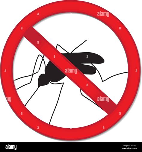 Red Sign Ban Mosquito Stop Mosquito Insect Vector Illustration Stock Vector Image Art Alamy
