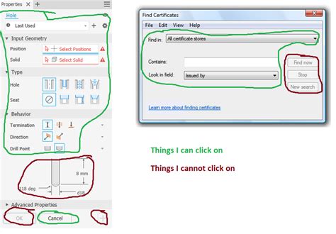 Hole Dialog Values Look Grayed Out Autodesk Community
