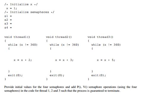 Solved Consider The Following Three Threads And Four