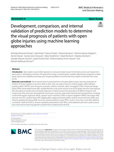 Pdf Development Comparison And Internal Validation Of Prediction Models To Determine The