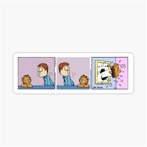 Garfield Thrown Out The Window Sticker For Sale By Jamiepullthatup