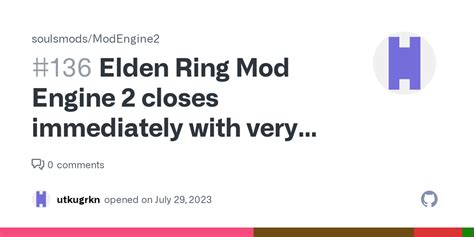Elden Ring Mod Engine Closes Immediately With Very Few Log Lines Issue Soulsmods