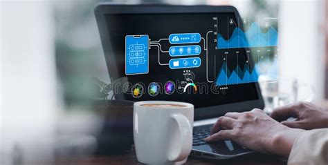 Computer Analyst Works Using Business Analytics And Data Management System To Create Report