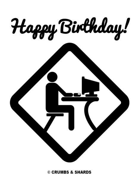 Happy Birthday Computer Geek At Monitor Card
