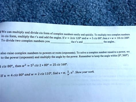 We Can Multiply And Divide Cis Form Of Complex Numbers Easily And Quickly To Multiply Two