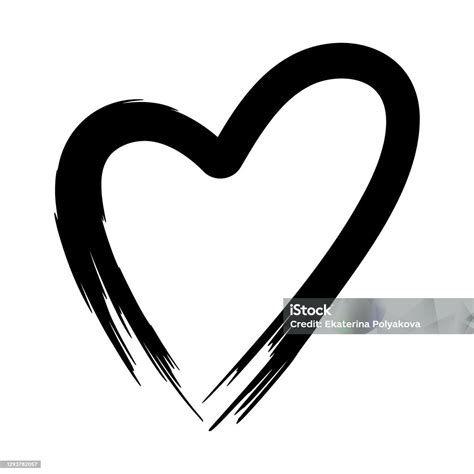 Ilustración De Corazón Negro Y Más Vectores Libres De Derechos De