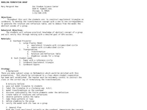 Modeling Permutation Group Lesson Plan For 9th 11th Grade Lesson Planet