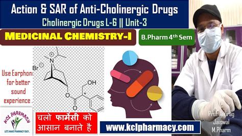Action Classification And Sar Of Anti Cholinergic Drugs L 6 Unit 3