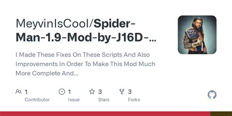 GitHub MeyvinIsCool Spider Man Mod By J D Fixes By Meyvin Tweaks I Made These Fixes On