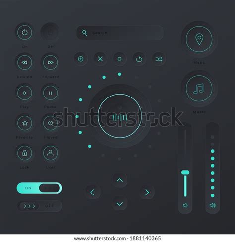 Dark User Interface Elements Mobile App Stock Vector Royalty Free 1881140365 Shutterstock