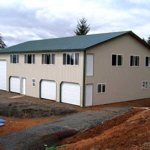 Two Story House Car Storage And A Post Frame Basement Hansen Buildings