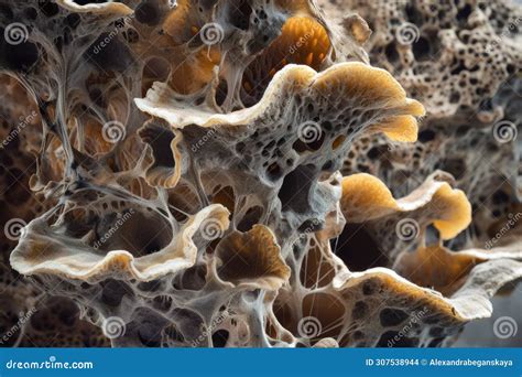 Fungal Mycelium Network Expanding On Nutrient Agar Stock Image