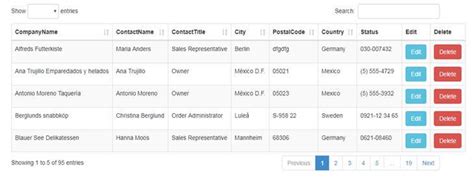 Using DataTables Grid With ASP NET MVC