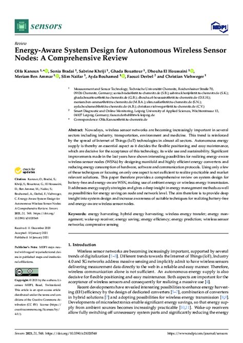 Pdf Energy Aware System Design For Autonomous Wireless Sensor Nodes