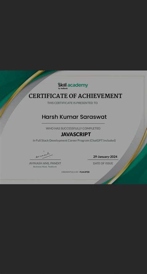 Harsh Saraswat On Linkedin Fullstackdevelopment Javascript Skillacademy Hardworkpaysoff