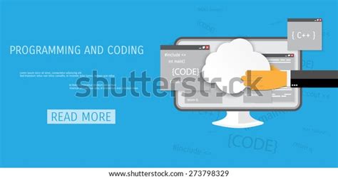 Vector Flat Concept Programming Coding Network Stock Vector Royalty